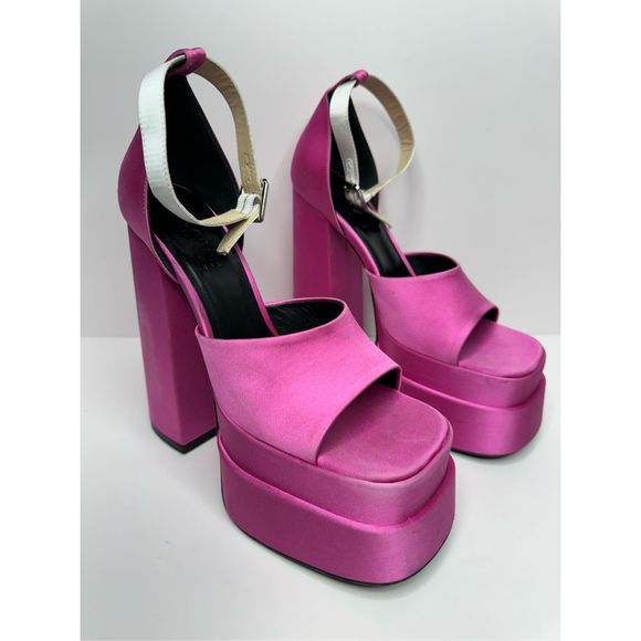 Versace | Shoes | Versace Medusa Platform Sandals Size 75us Pink Block ...